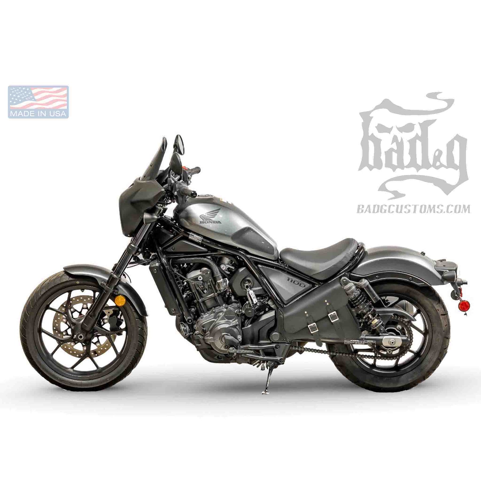 Premium Honda Rebel Left Side Solo Bag | Saddlebags Crafted in USA